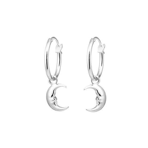 Sterling Silver La Luna Hoops – Empty Casket