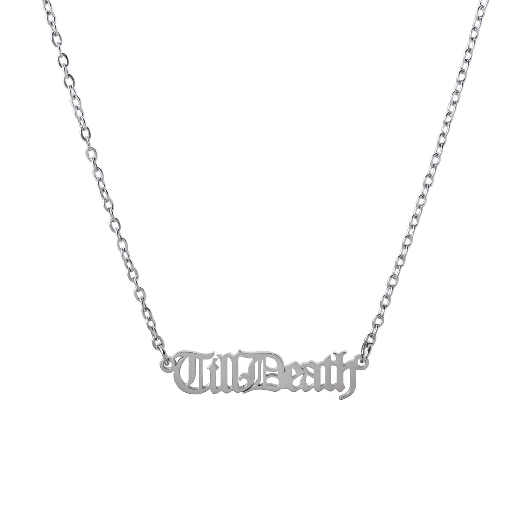 Till Death Script Necklace – Empty Casket